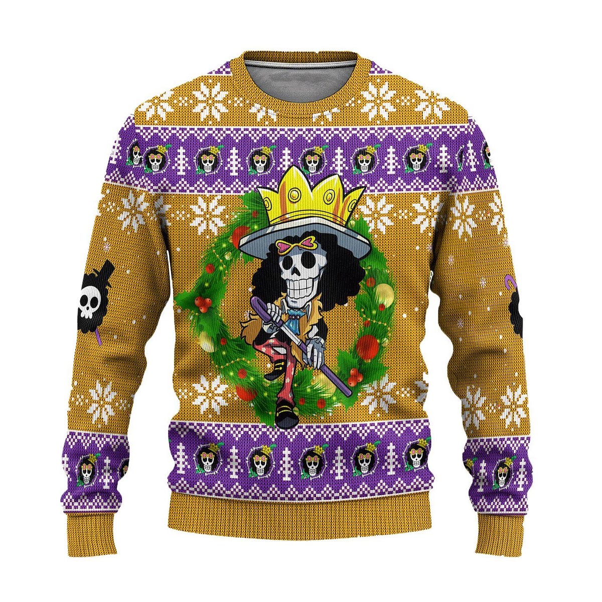 One Piece Anime Chibi Brook Custom Ugly Christmas Sweaters ...