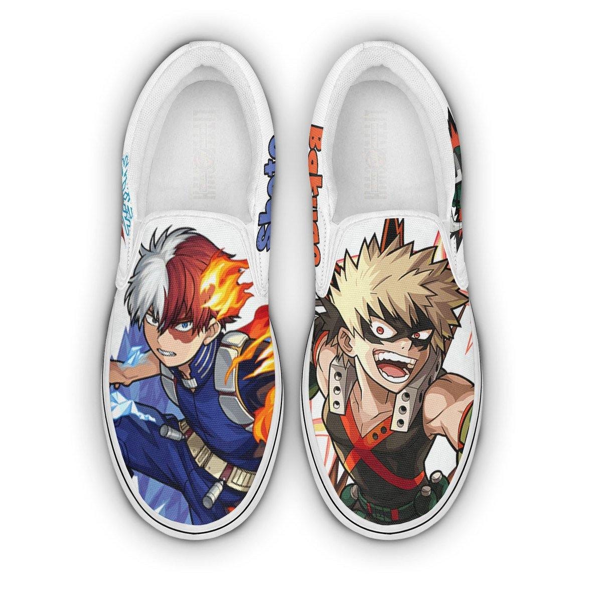 My Hero Academia Shoto And Bakugo Shoes Custom Anime Classic Slip-On ...