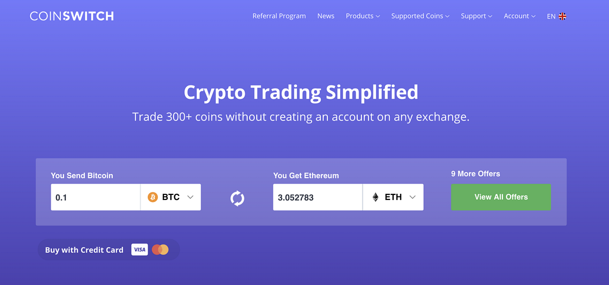 Инструкция по пользованию сервисом CoinSwitch | by CoinSwitch ...