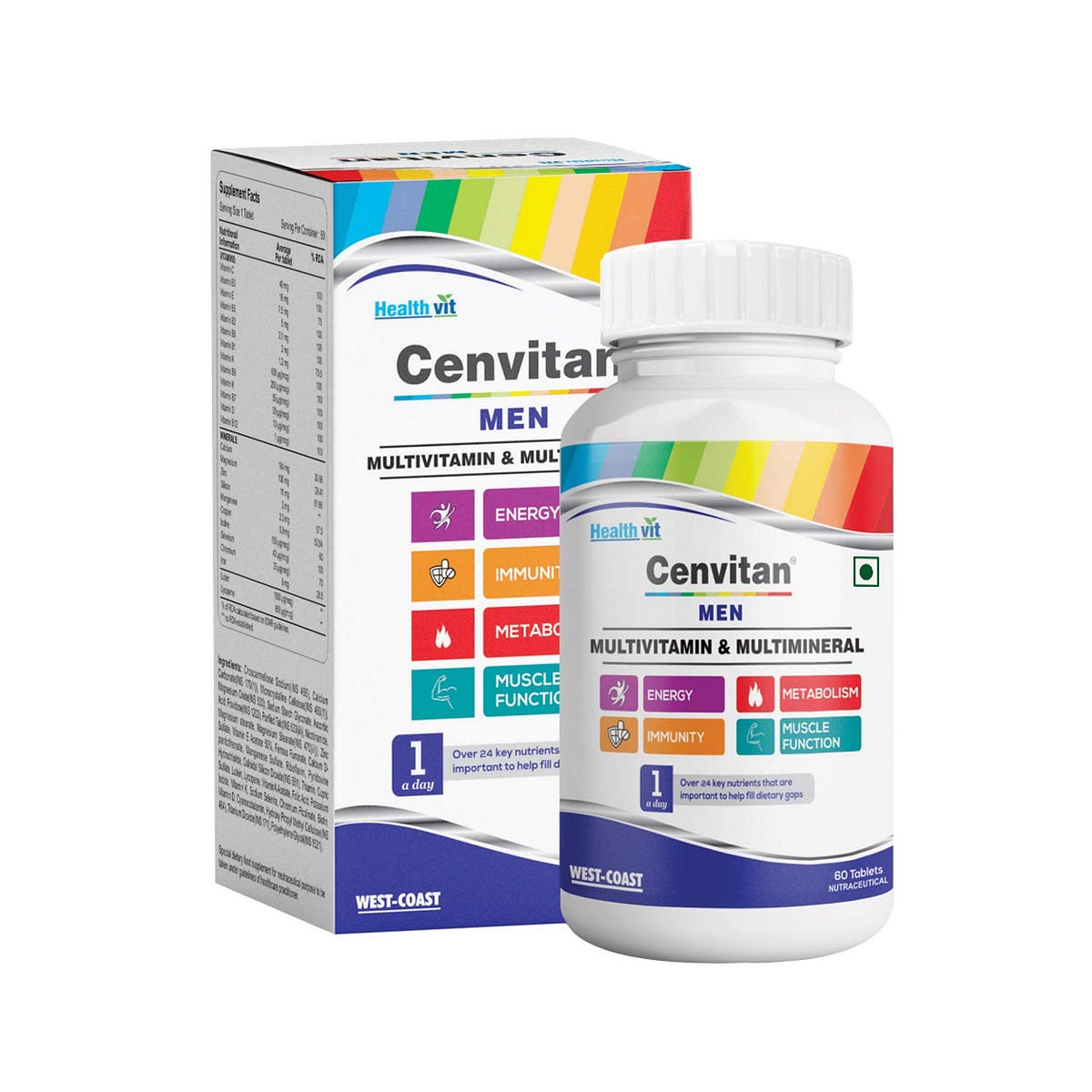 Healthvit Cenvitan Multivitamin Multimineral Capsules for Men ...