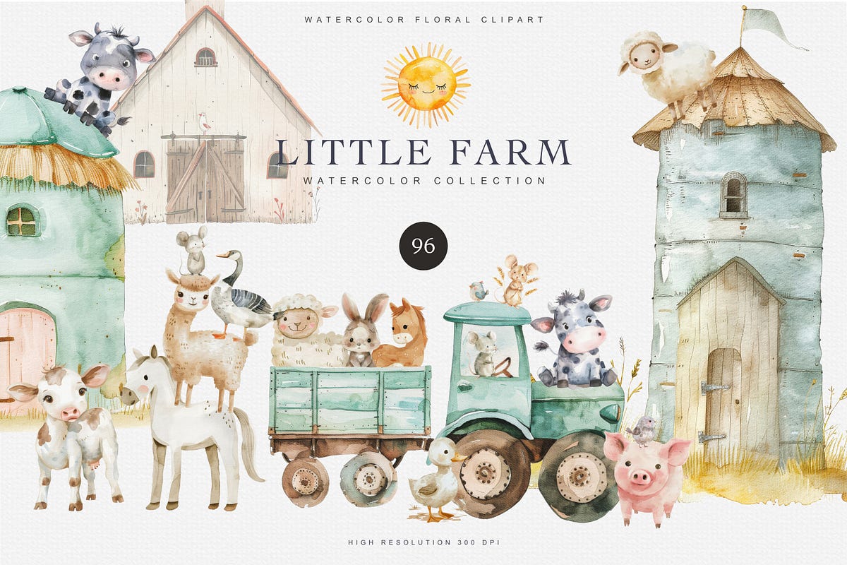 Nursery Little Farm Animal Clipart Set Free | by Neuralnomad | Jul ...