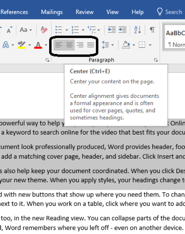 Paragraph Dialog Box Word