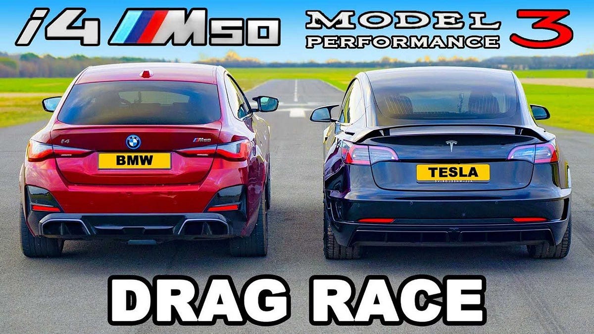 Watch This BMW i4 M50 Vs Tesla Model 3 Performance Drag Race | by kay ...