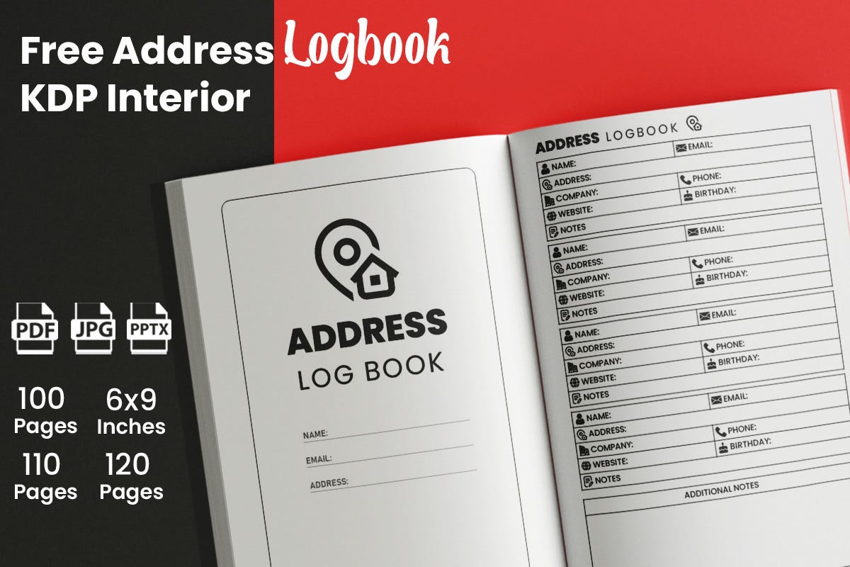 Free Address Log Book — KDP Interior | by Pixelpetal | Jul, 2024 | Medium