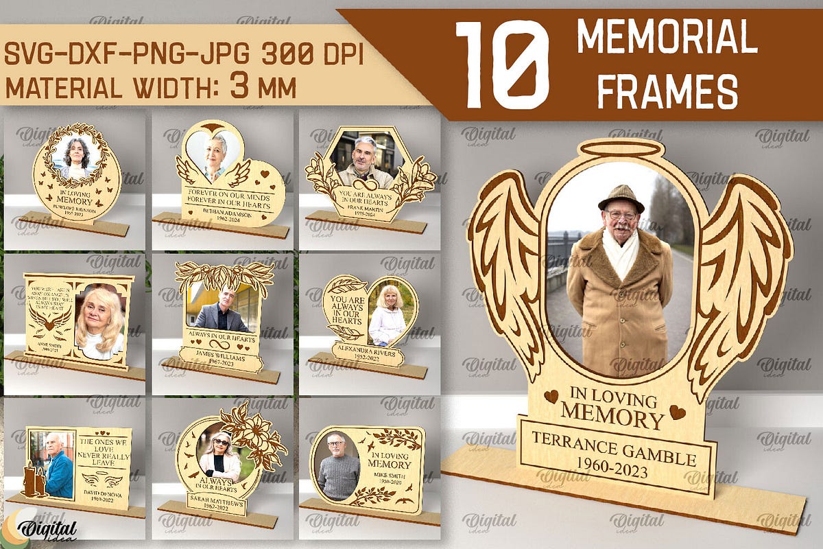 Memorial Frames Laser Cut Bundle (3D SVG Cut Files) | by Leejunhe | Apr ...