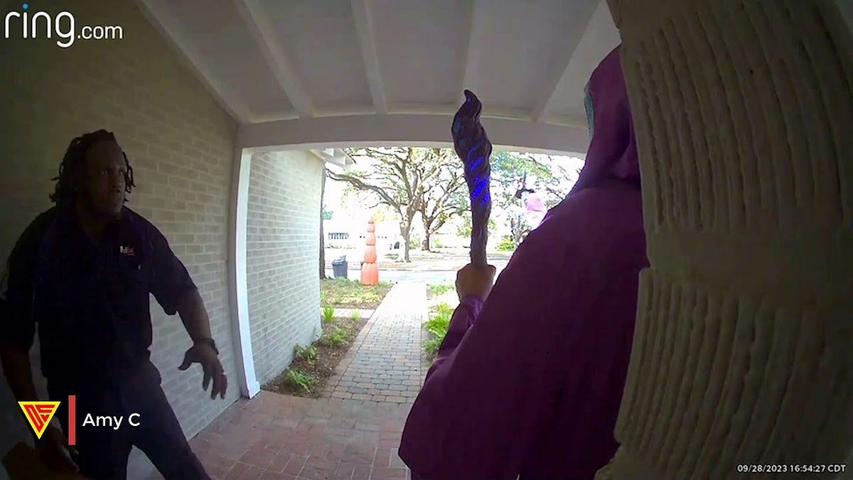 FedEx Delivery Driver Gets Spooked by Halloween Decoration | Doorbell ...