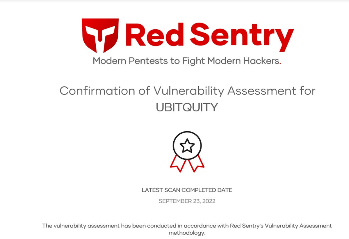 Ubitquity’s latest Q3 reports (technical and executive) and attestation ...