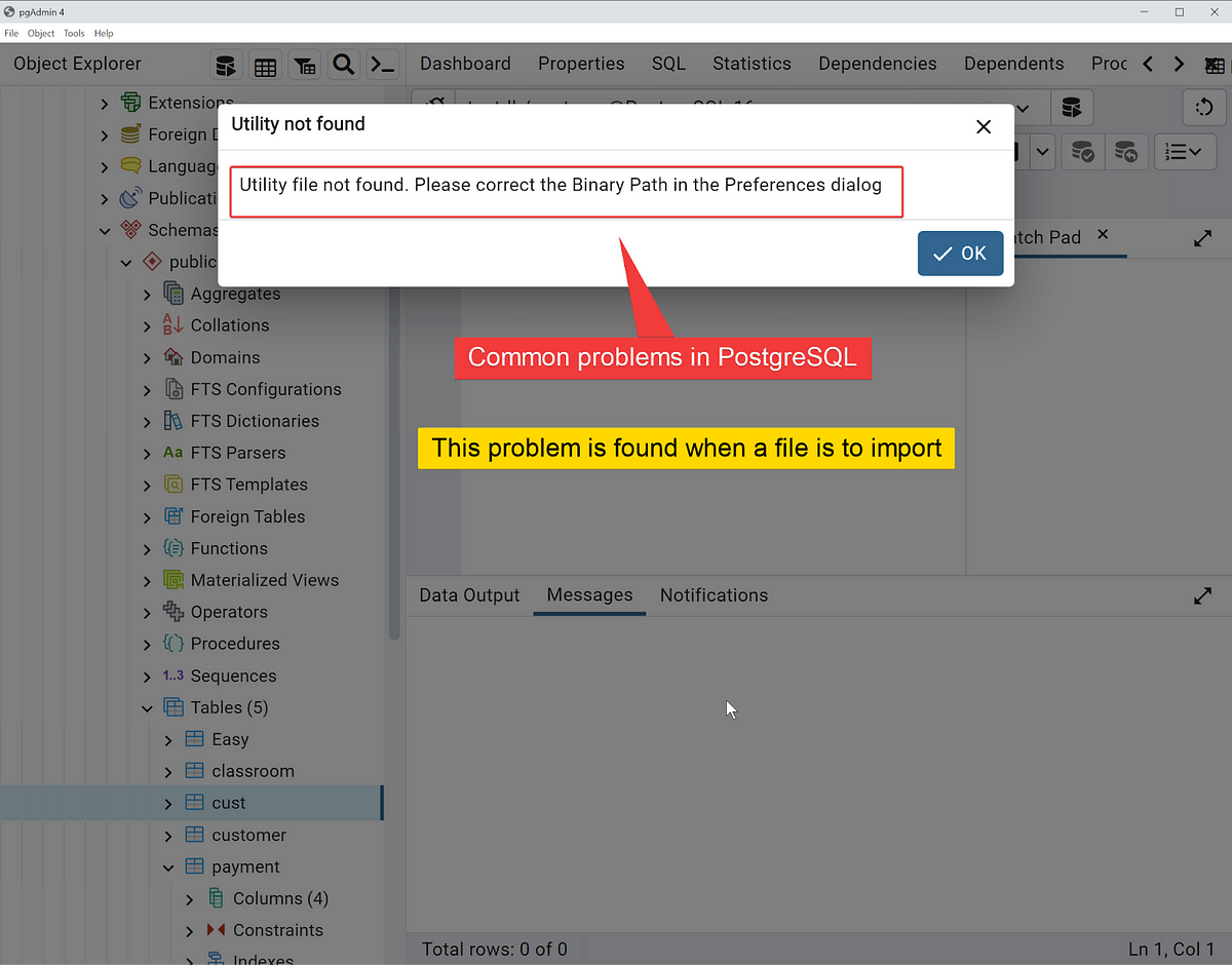 A Common Error When Importing A File Into The Database Of Postgresql