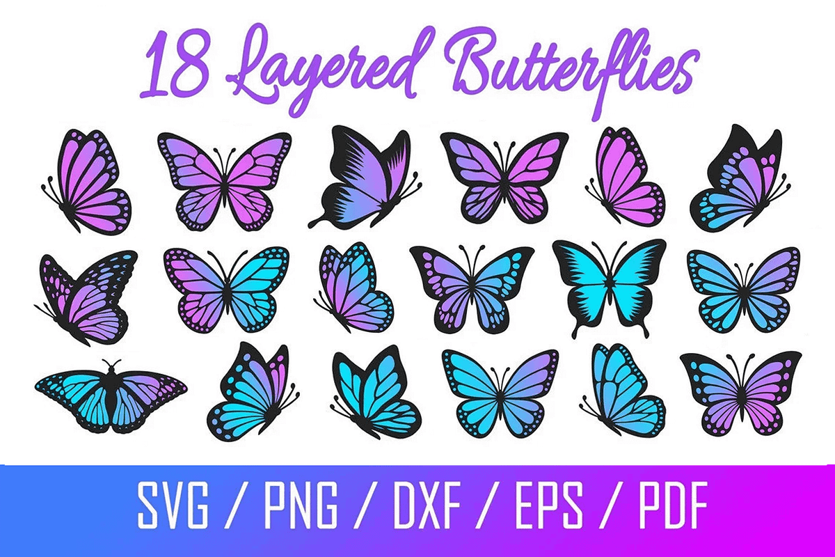 Butterfly Svg Bundle, Layered Butterfly Free | by Caspianfrost | Aug ...