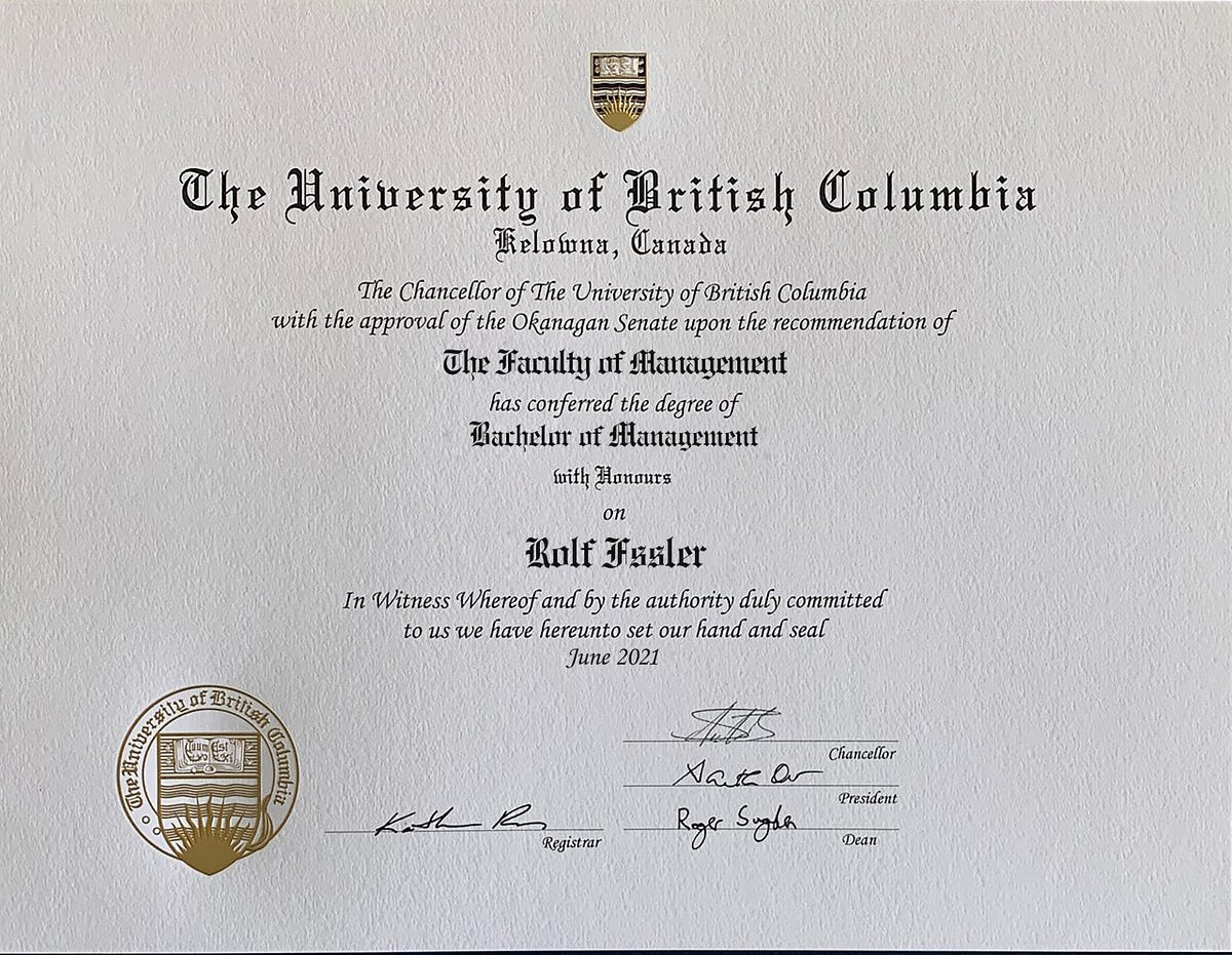 Fake Certificate from University Of British Columbia UBC Template ...