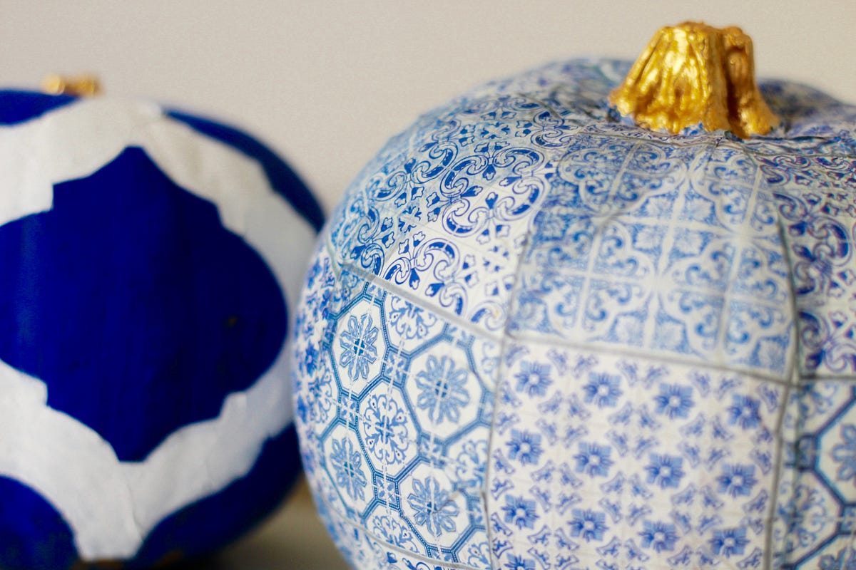 MOROCCAN TILES (ZILLIJ) STYLE PAINTED PUMPKINS | by MOD OCCAN | Medium