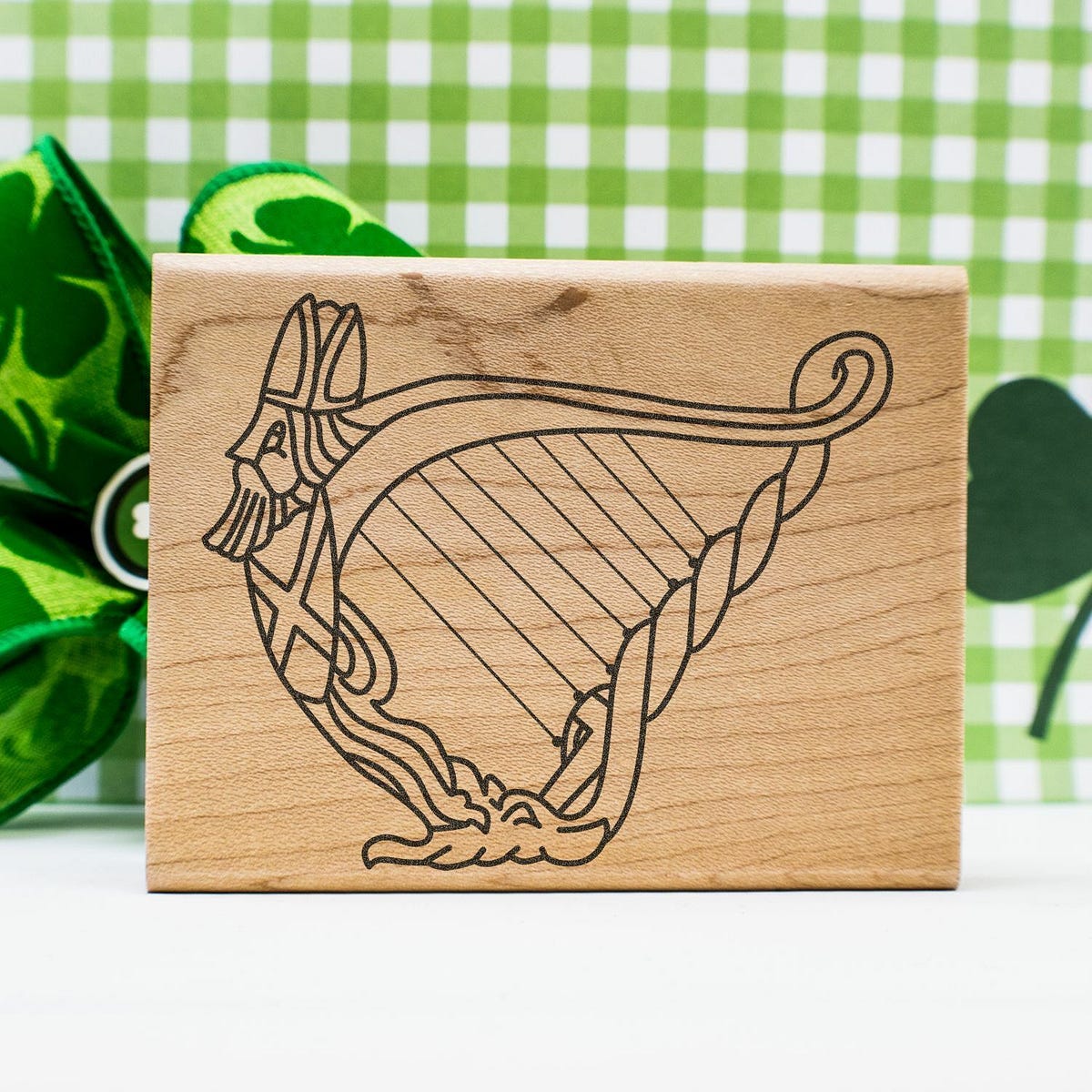 Harp Art Rubber Stamp - Acorn Sales - Medium