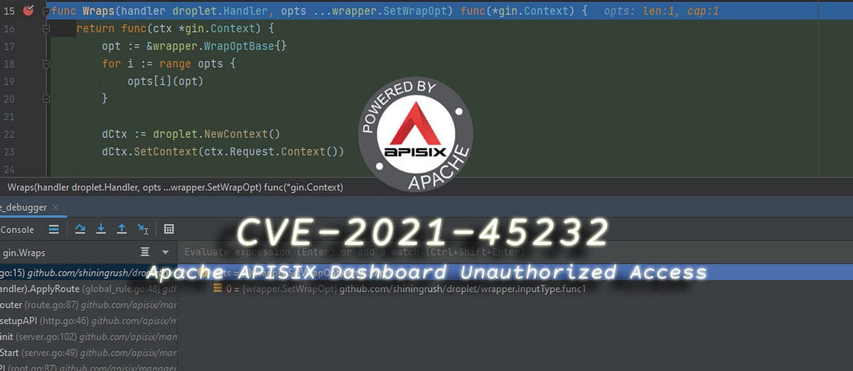 CVE-2021–45232: Apache APISIX Dashboard Unauthorized Access & Unauth-RCE by vsociety | by ...
