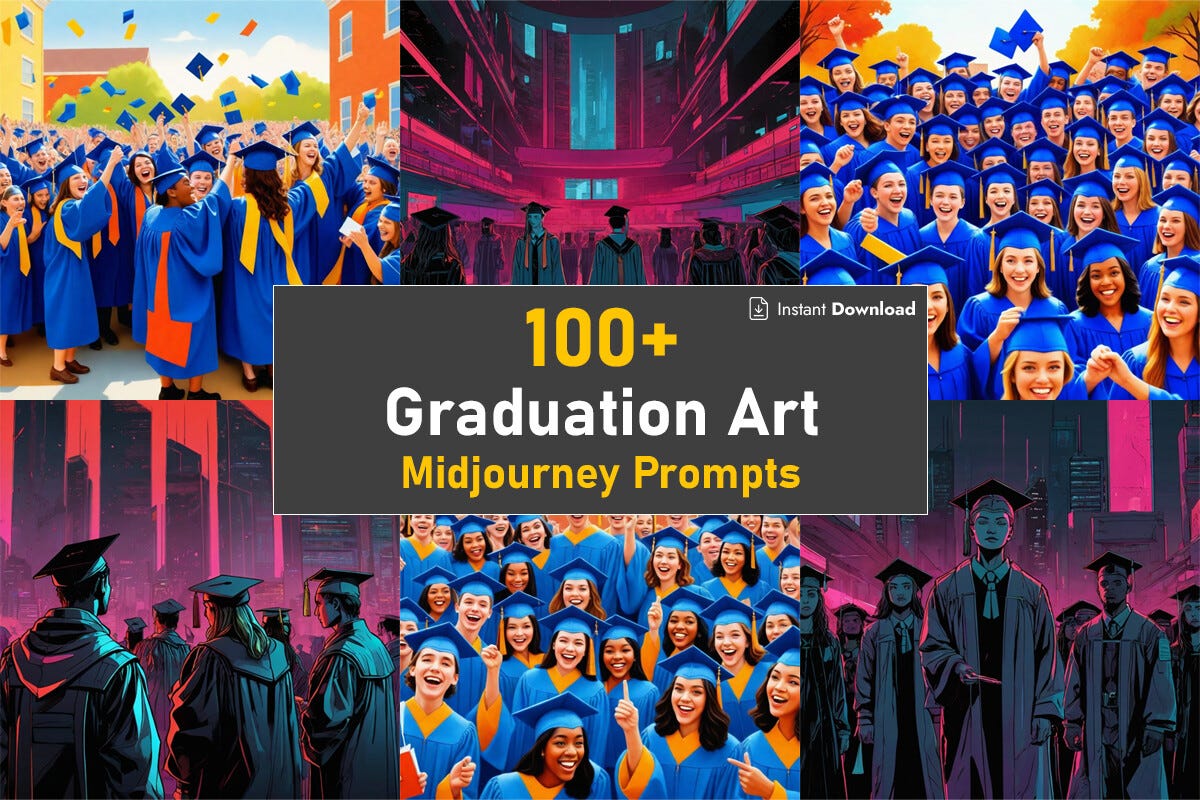 100 Graduation Art Midjourney AI Prompts (Creative Graphic Design ...