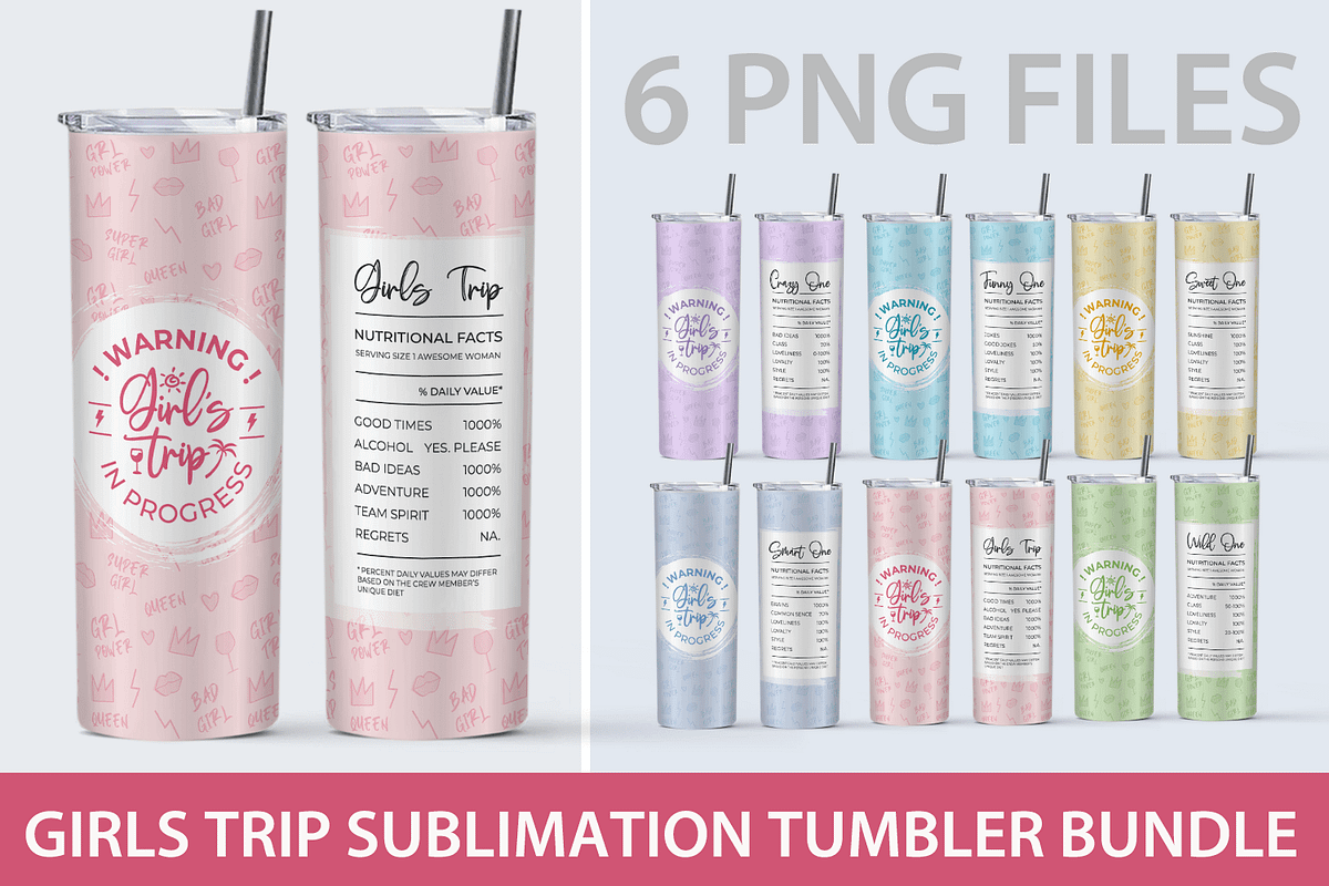 Girls Trip Sublimation Tumbler Wrap (Craft Graphics) | by Cyberceleste ...