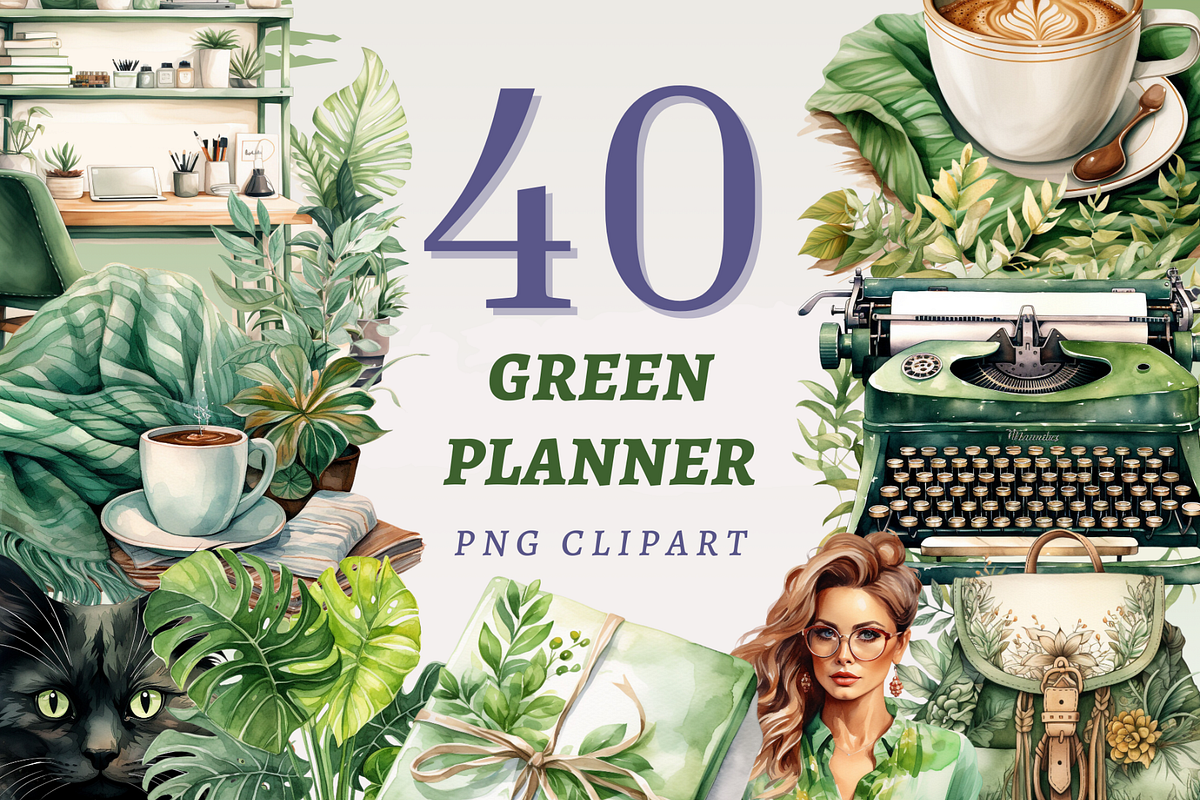 Green Planner PNG Bundle Free | by Crescentcascade | Aug, 2024 | Medium