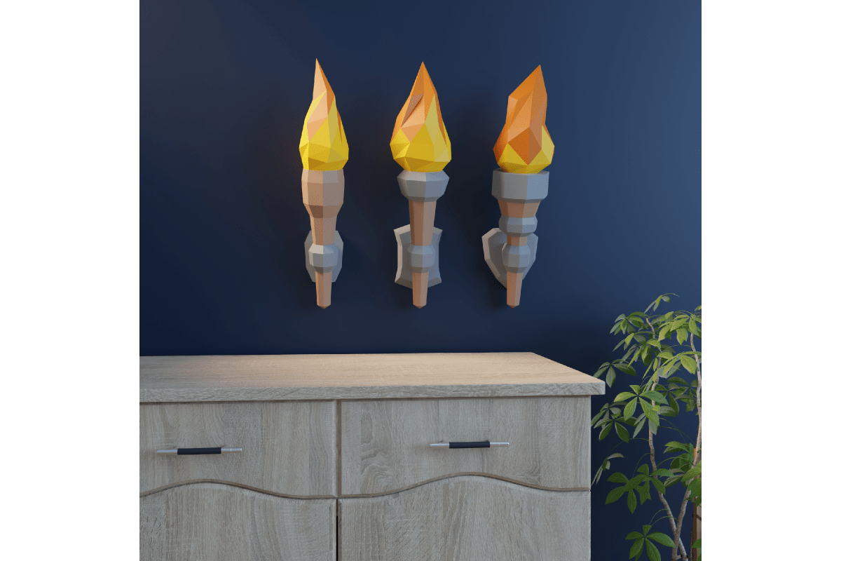 3D Papercraft Torches | by Cybernebula | Medium