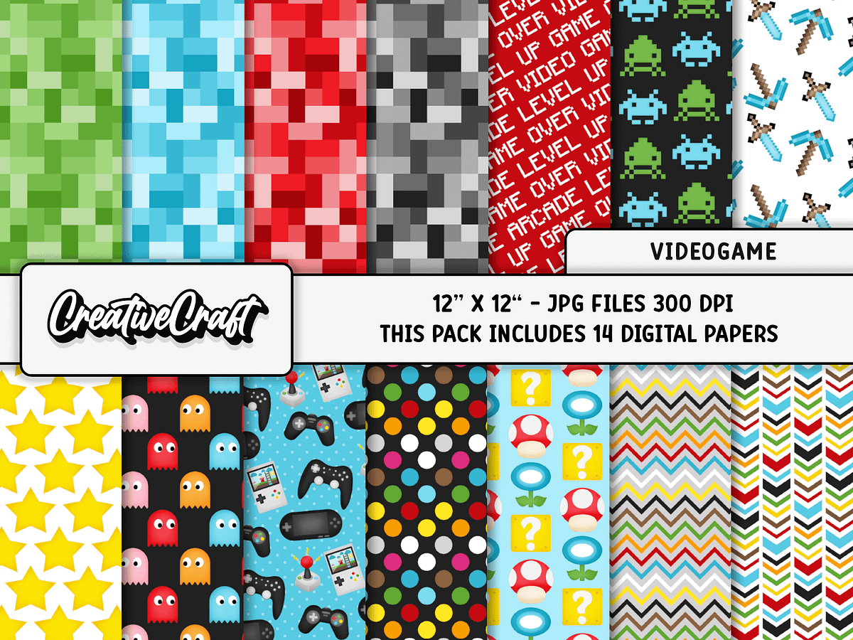 Videogame Digital Papers Scrapbooking Free | by Orionfrost | Jul, 2024 ...