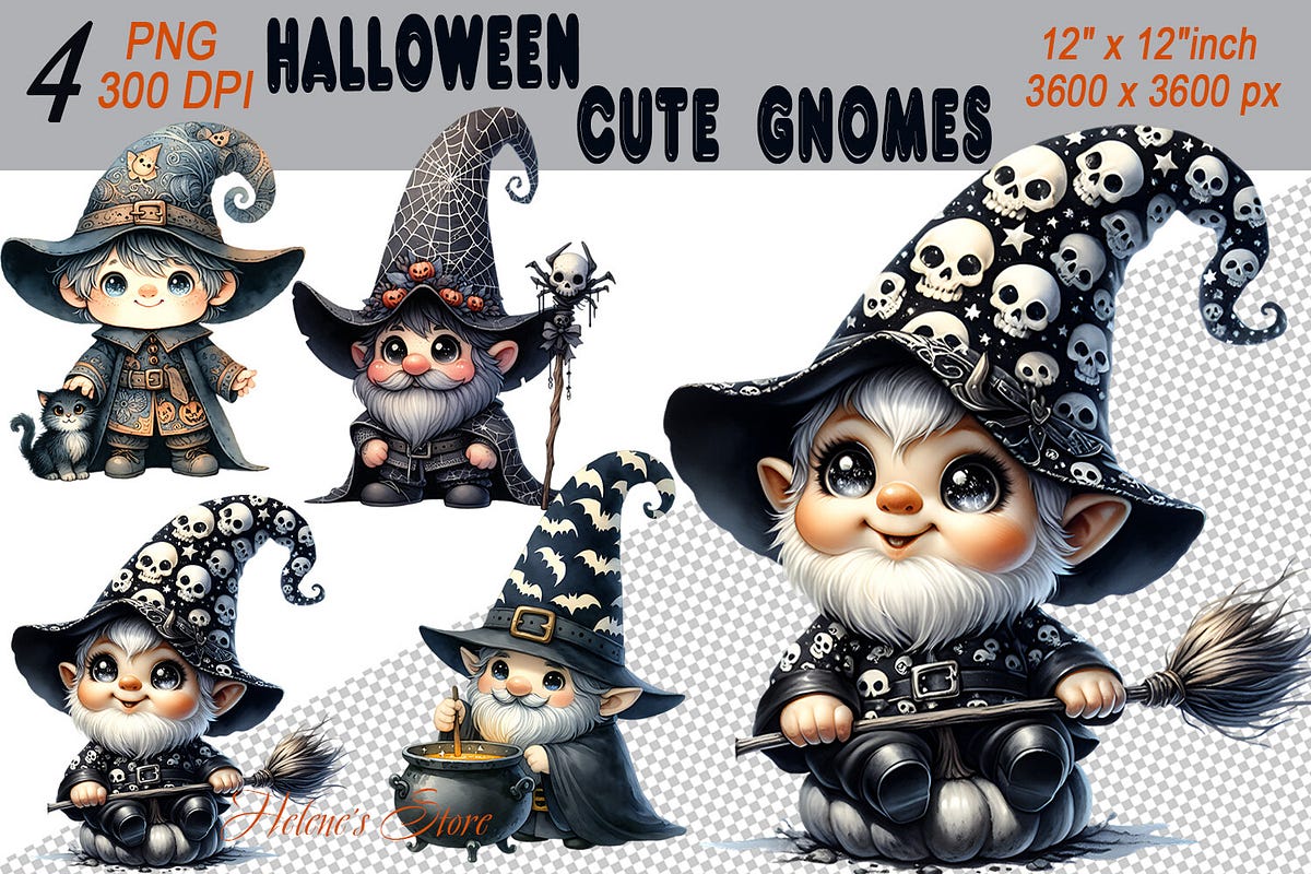 Halloween Cute Gnomes Clipart Png Free | by Mysticink | Aug, 2024 | Medium