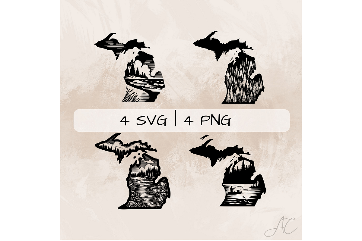 Michigan SVG Bundle, Michigan Outline (Craft Graphics) | by Sparksasha ...
