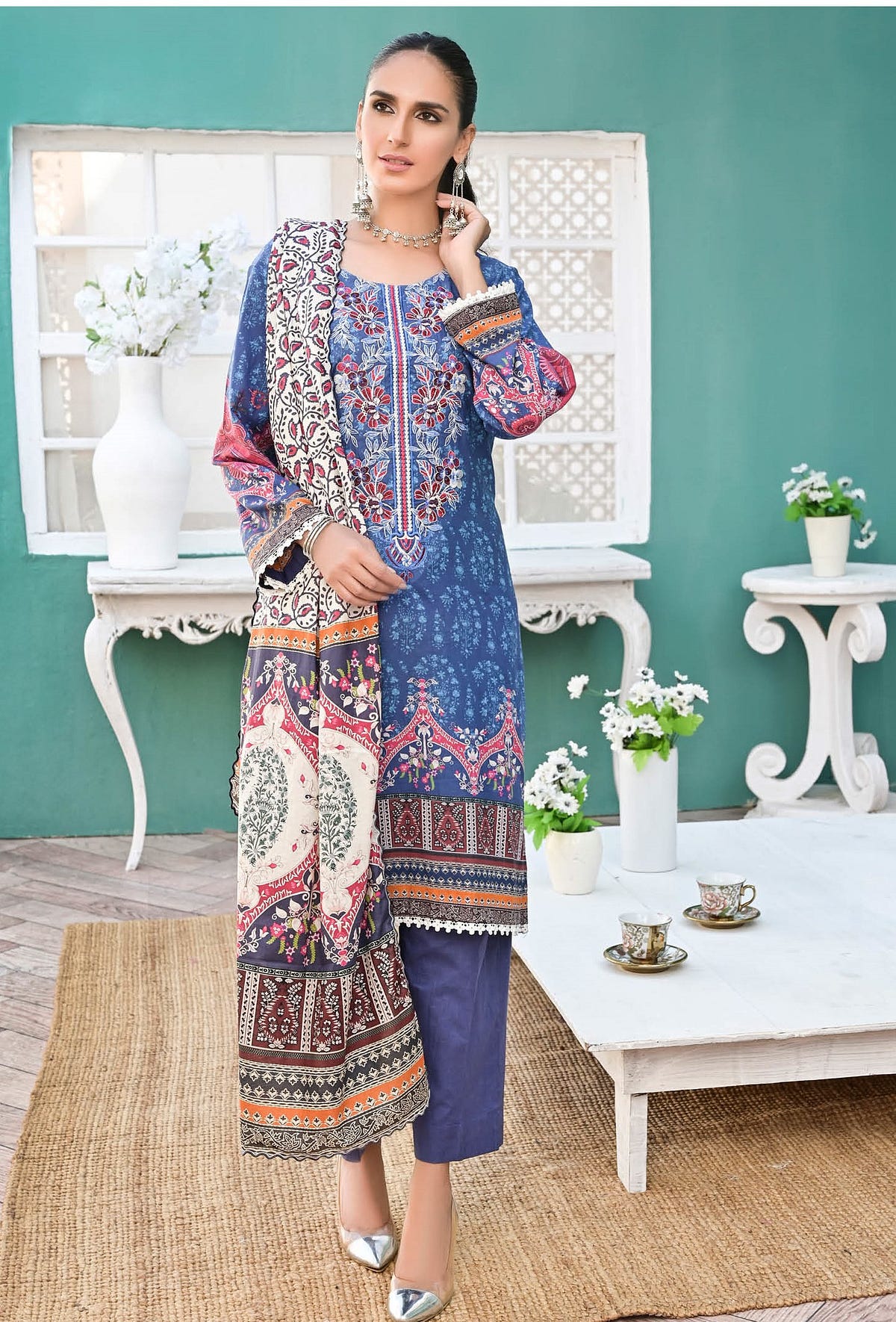 Roomy Embroidered Lawn by Zesh Textiles 2023 | A-09 - The Fashion ...