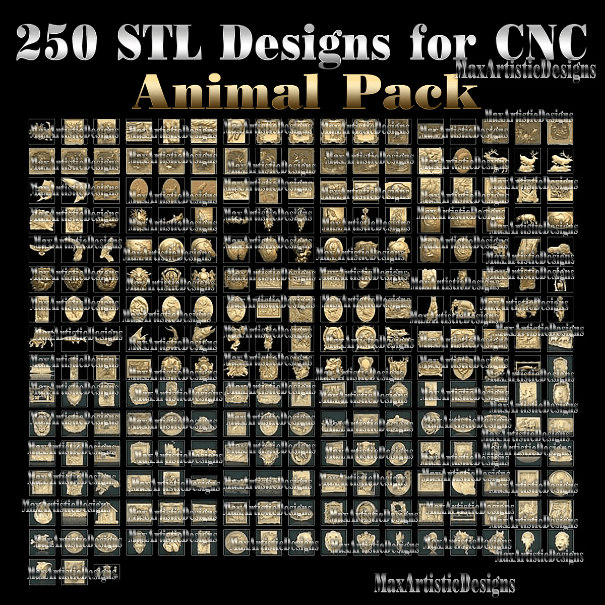 240+ new animal panels set 3d STL designs for CNC Router Artcam Aspire ...