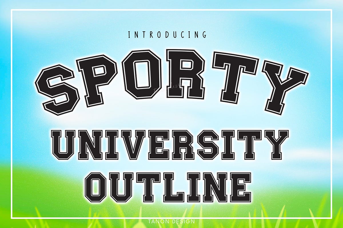 Sporty University Outline Slab Serif Font | by Sophiaspectra | Apr ...