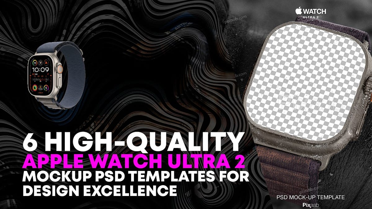 6 High-Quality Apple Watch Ultra 2 Mockup PSD Templates for Design ...