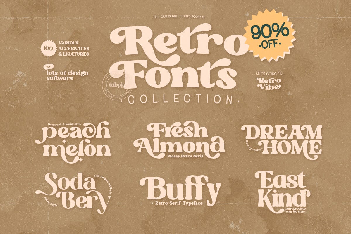 Retro Fonts Collection Font | by Arttechtom | Medium