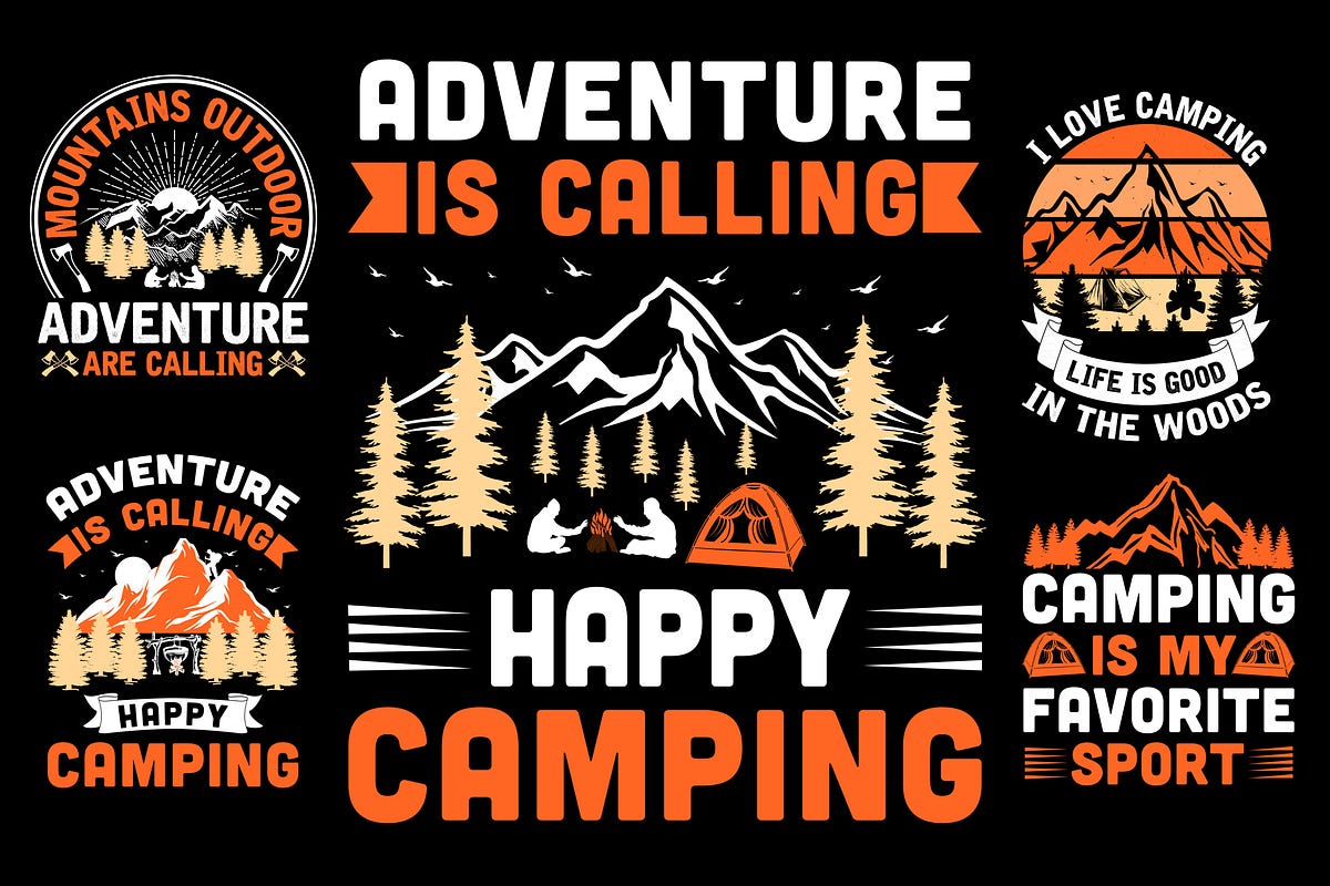 Camping Typography T Shirt Design Free Free Download | by Dreamforge ...