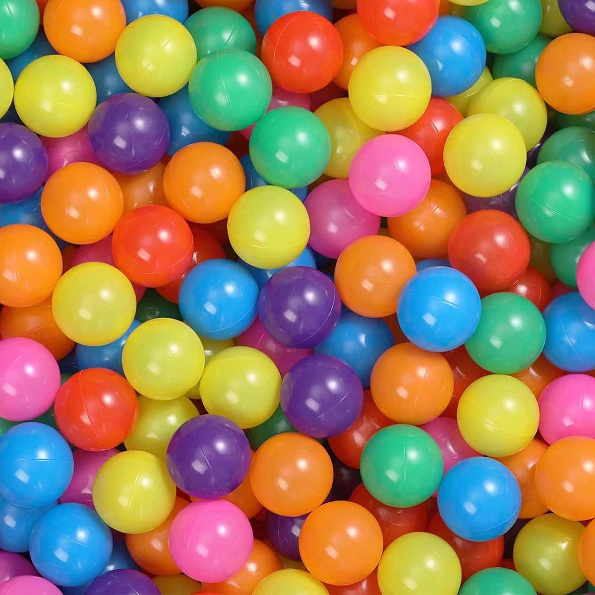YUFUL Ball Pit Balls 100pcs for Kids, Plastic Balls for Ball Pit, 2.2 ...