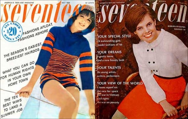 Seventeen Magazine Covers 1970s