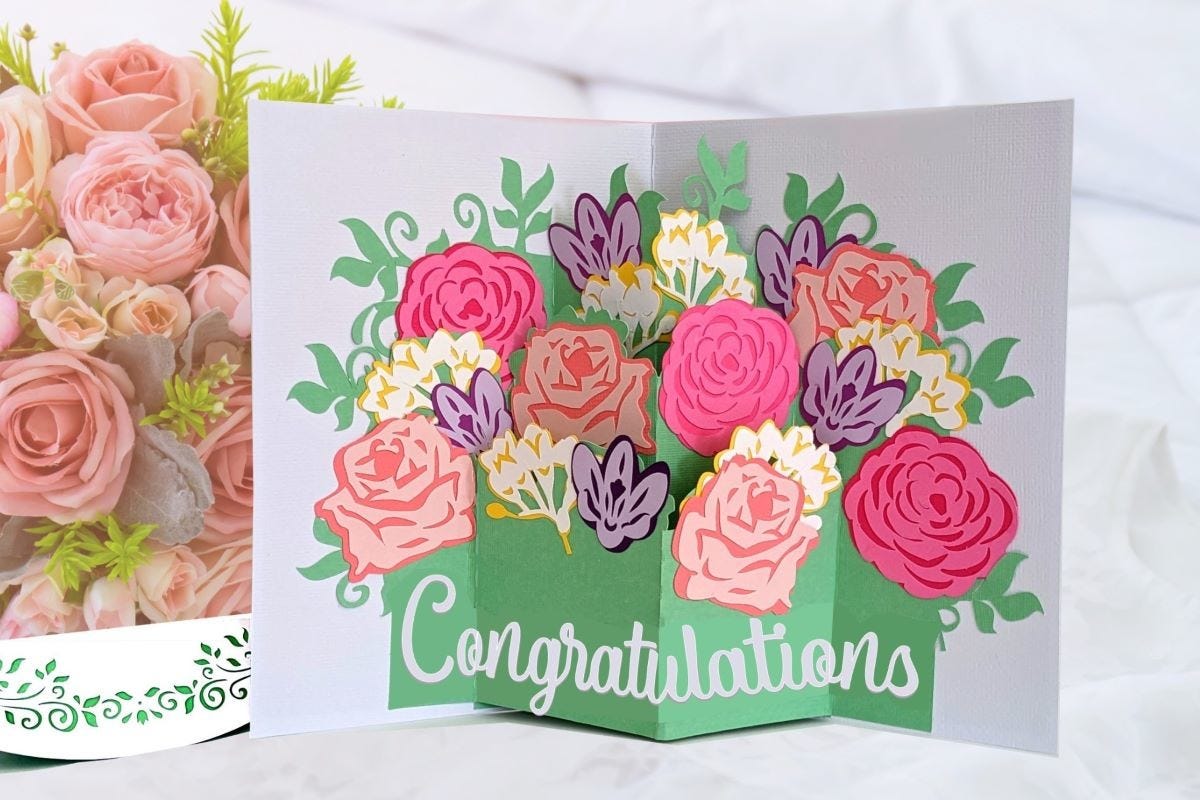 Flower Bouquet 3D Pop Up Card | by Dariakol | Mar, 2024 | Medium