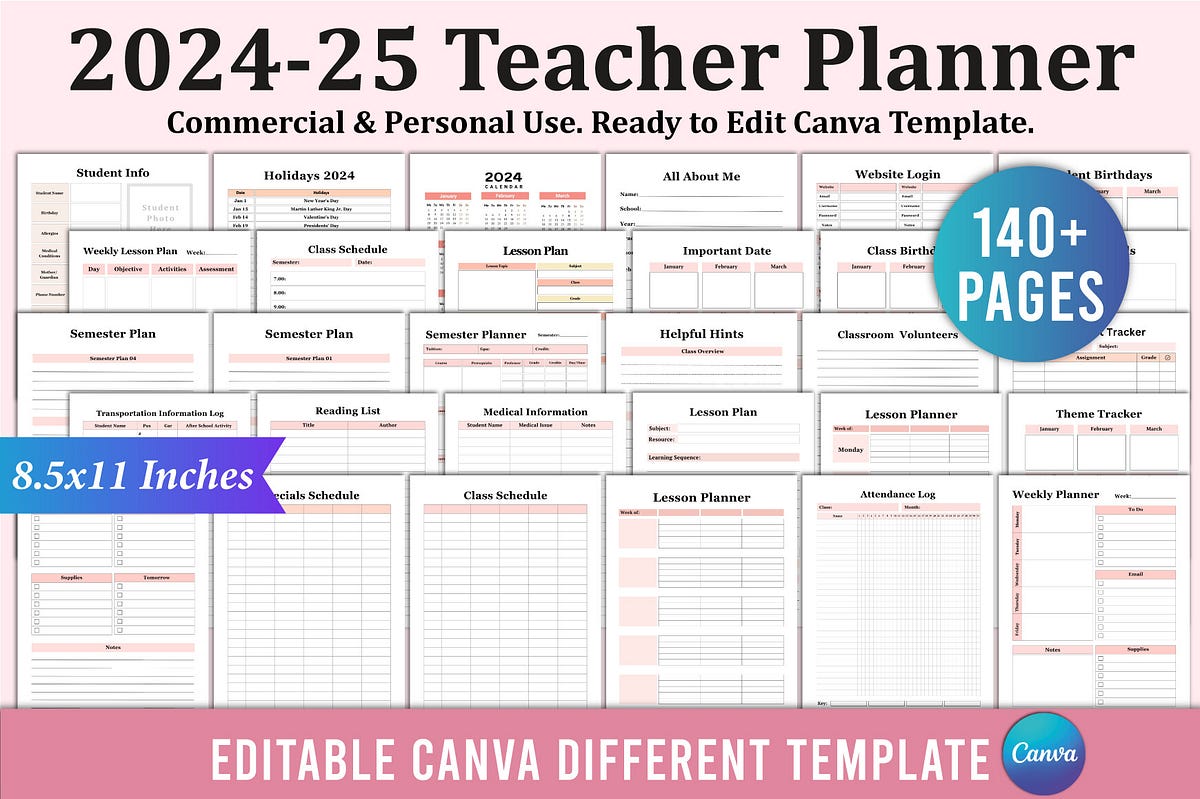 2024–25 Teacher Planner for Canva KDP | by Leejunhe | Jul, 2024 | Medium