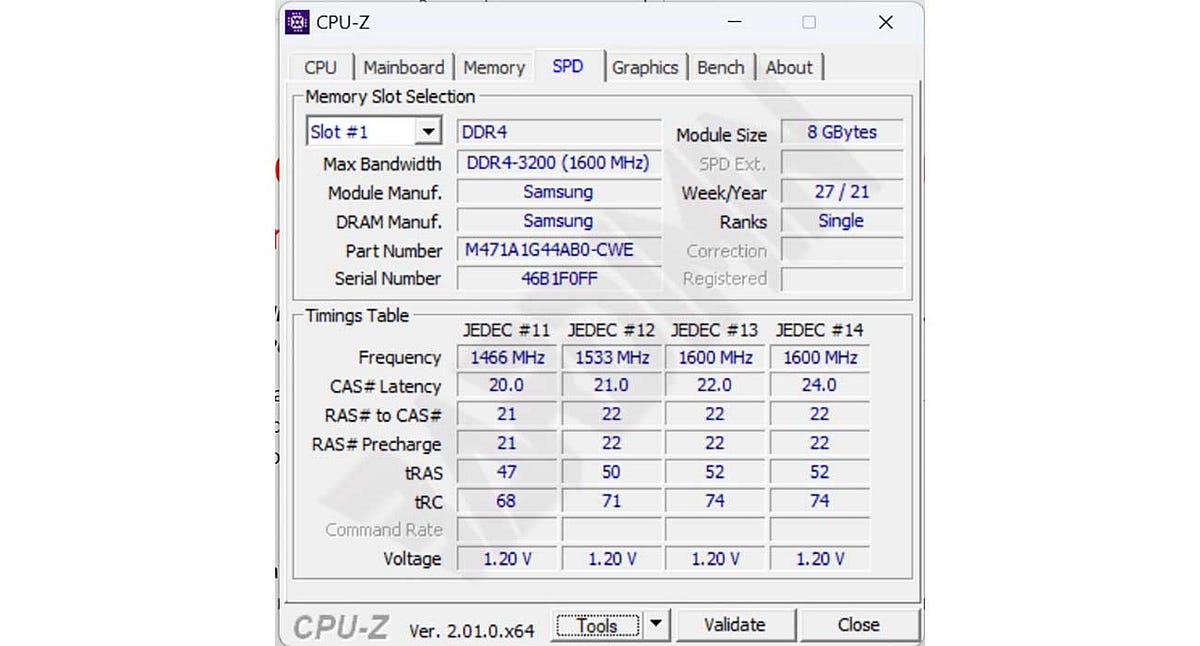CPU-Z v2.01 — Utilitaire d’identification de divers composants ...