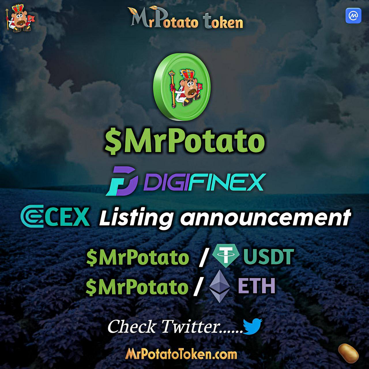 MrPotatoToken — The project’s main online portal | by Marijuana | Medium