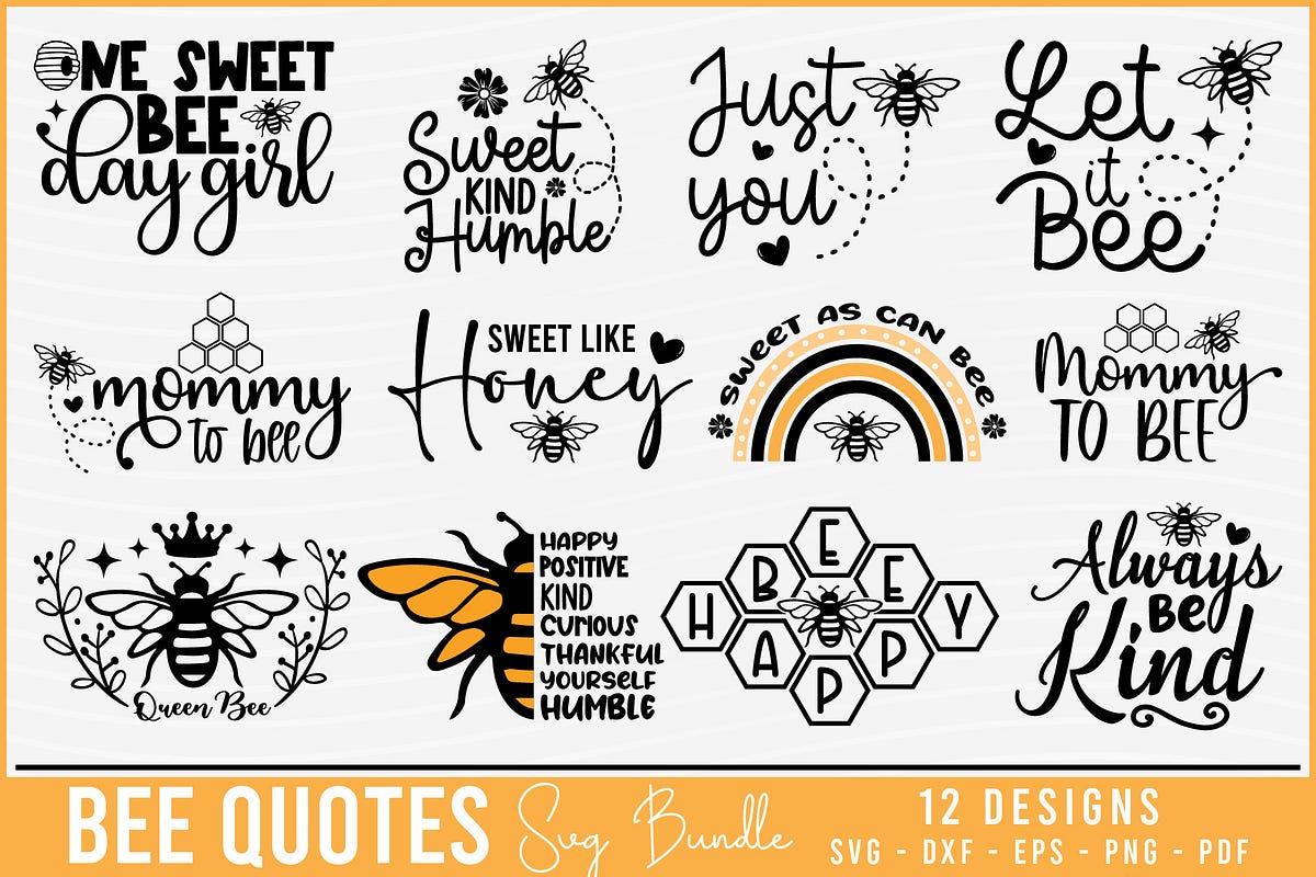 Bee SVG Bundle — 12 Designs — Free - Mockupartisan - Medium