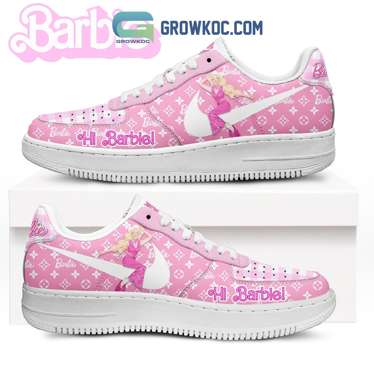 Barbie Hi Barbie Luxury Fan Design Air Force 1 Shoes | by Growkocstore ...