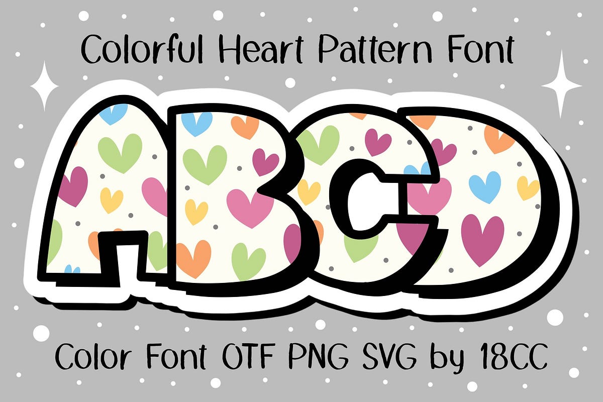 Colorful Heart Font OTF | by Gracegrid | Medium