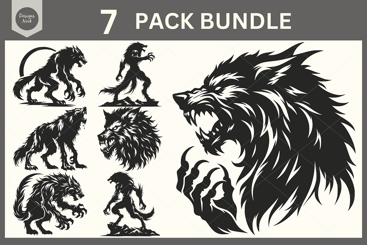 Werewolf SVG Clipart Silhouette PNG DXF | by Prismprowess | Sep, 2024 ...