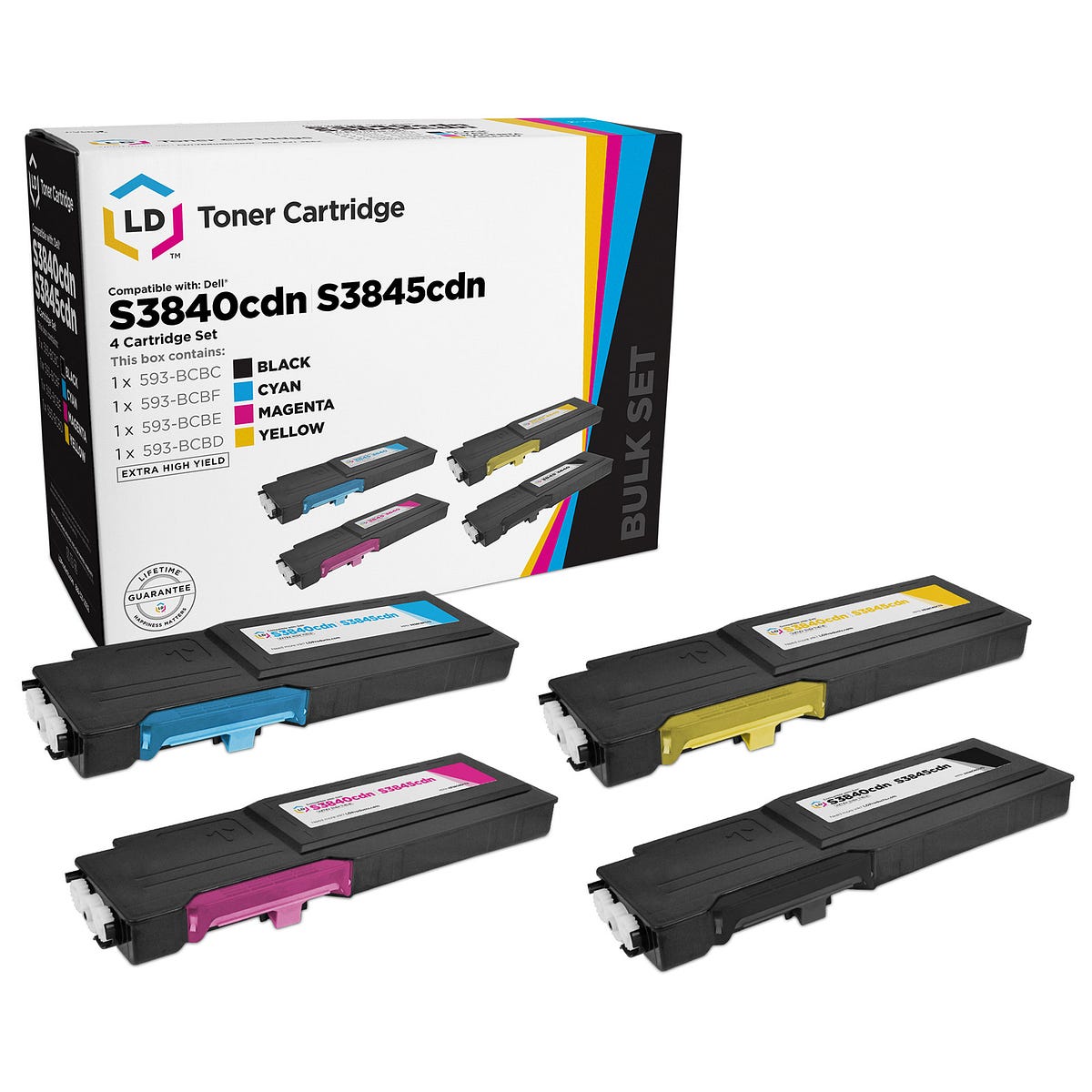 Buy Compatible 38000 Page Set of 4 Extra High-Yield Toner Cartridges ...