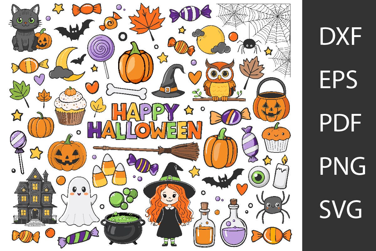 Set of Cute Halloween Clipart | Bundle Free | by Prismbrush | Medium