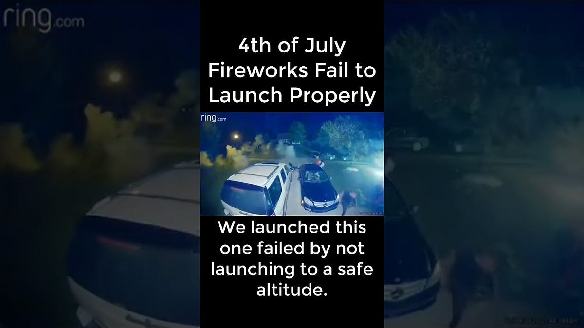 4th of July Fireworks Fail to Launch Properly | Doorbell Camera Video ...