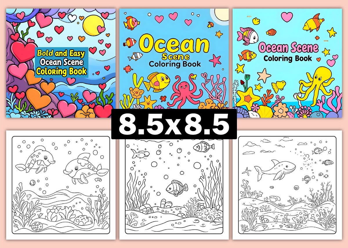 Bold and Easy Ocean Scene Coloring Pages Free | by Mehogynebug | Nov ...