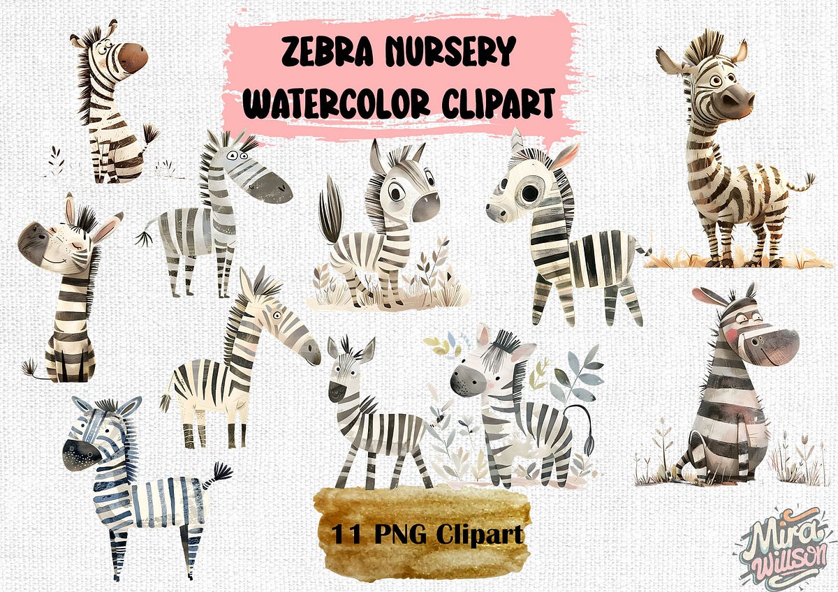 Nursery Zebra Baby Bundle Clipart Free Download | by Vectorverve | May ...