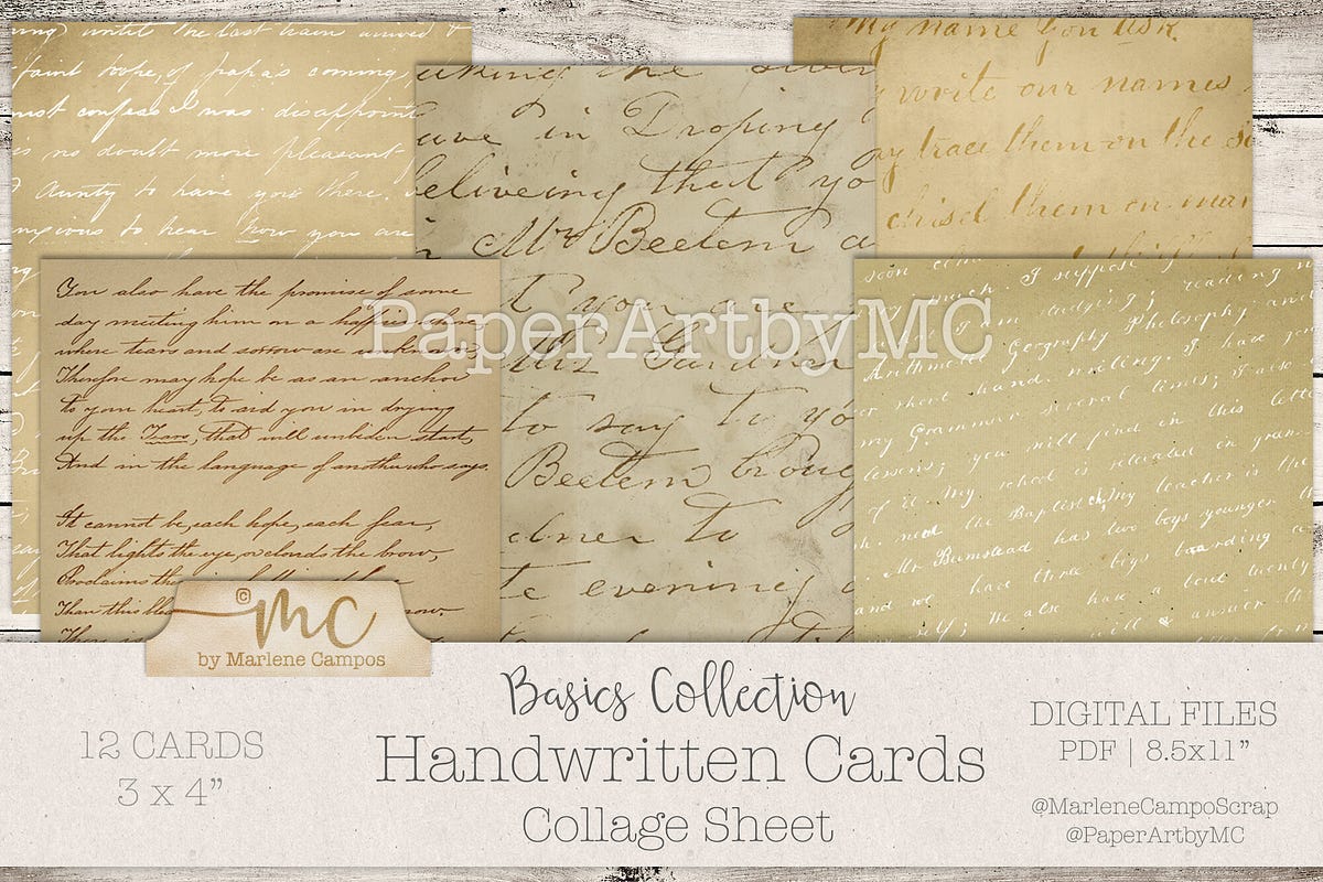 Handwritten Letter Cards, Collage Sheet Free | by Auroraavenue | Medium
