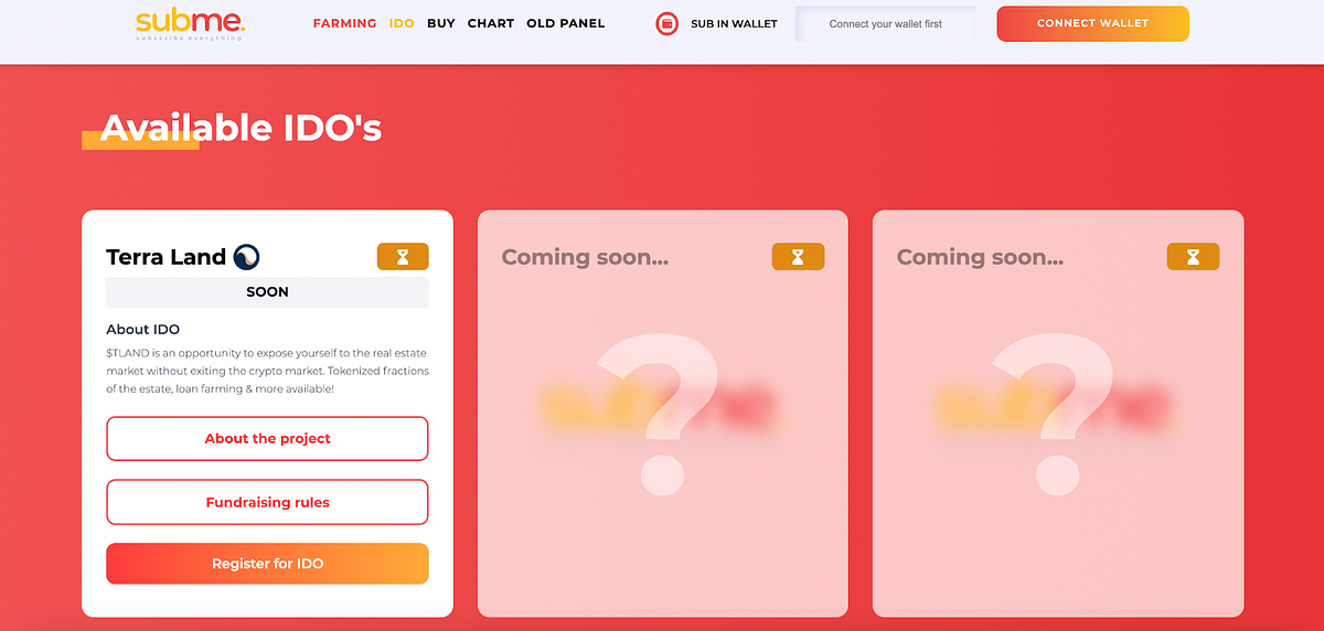 How to take part in the SUBPAD IDO — Terra Land | by Michal Adamski | Subpad by Subme | Medium