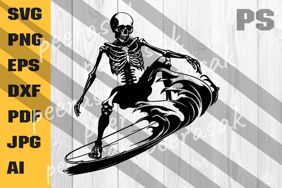 Surfer Skeleton SVG | Dead Summer Skull | by Andytest | Mar, 2024 | Medium