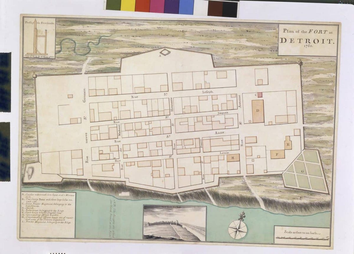 Rare 1761 Map of Fort Detroit Aquired By The University of Michigan ...