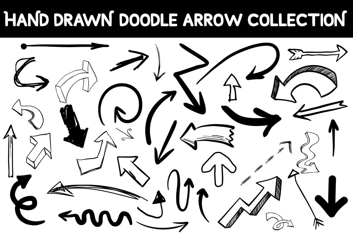Hand Drawn Doodle Arrow Collection Free | by Coffeedepressed | Sep ...